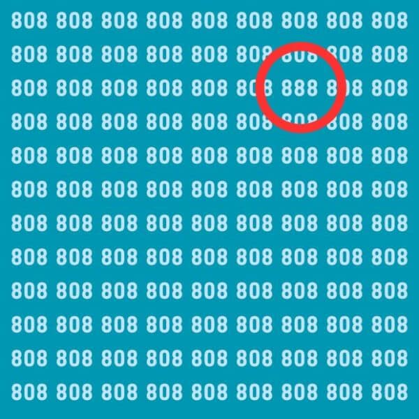 Visual test: Can you spot 888 hidden in 808 within 25 seconds ...