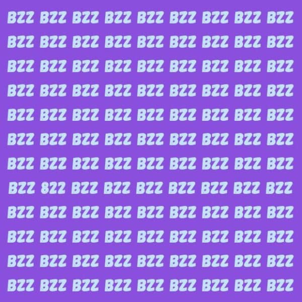 Visual brain teaser: Only geniuses can spot 822 among BZZ in less than ...