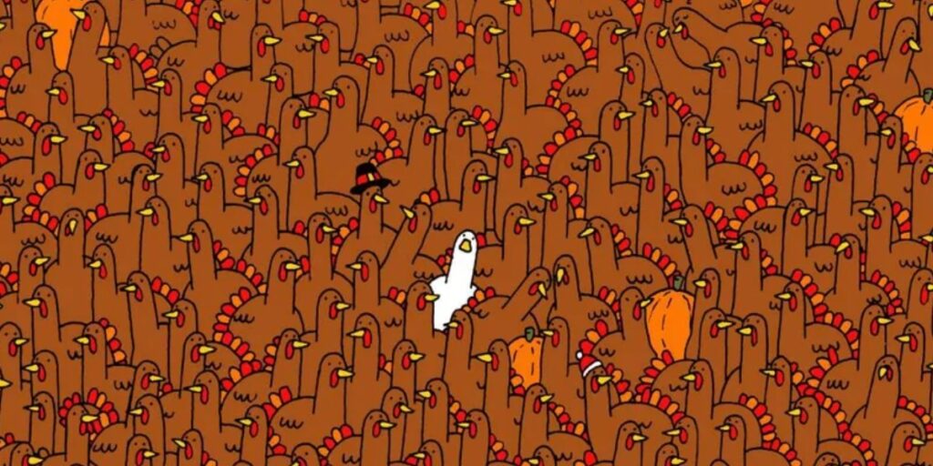 Visual test: There are 4 roosters and an apple hidden in the picture ...