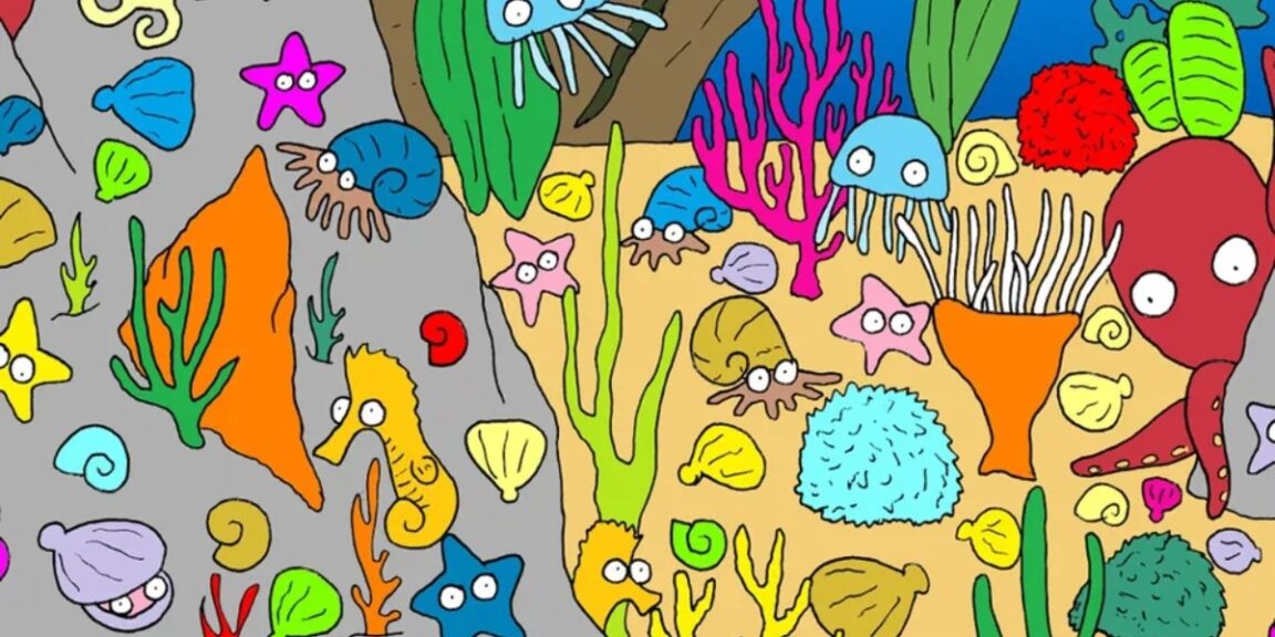Visual test: find the fish hidden among the marine fauna