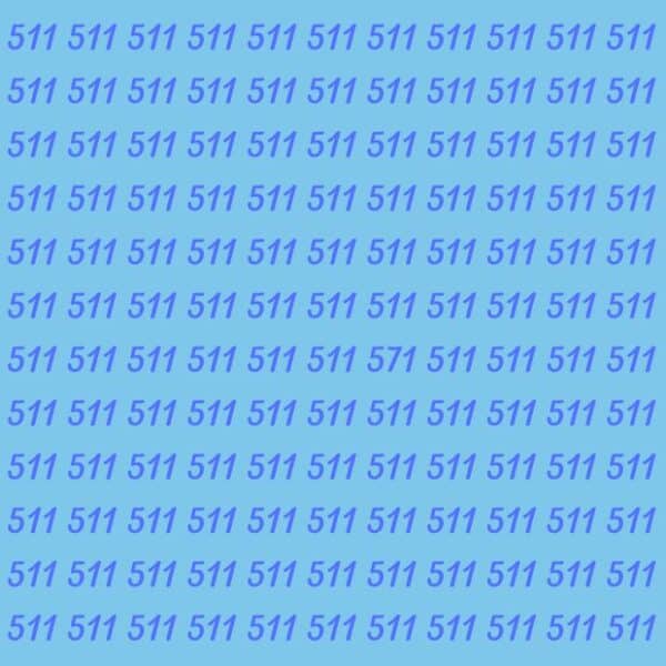 Observation brain teaser: Can you find 571 among 511 in less than 20 ...