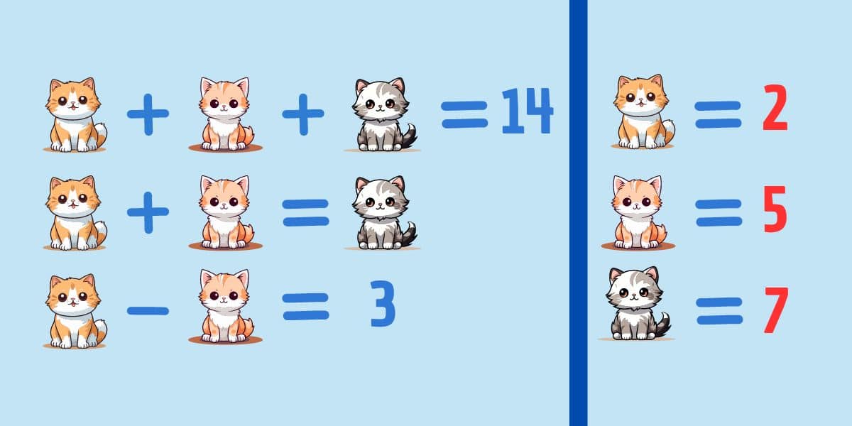 Brain teaser: Find the value of the cat in 30 seconds