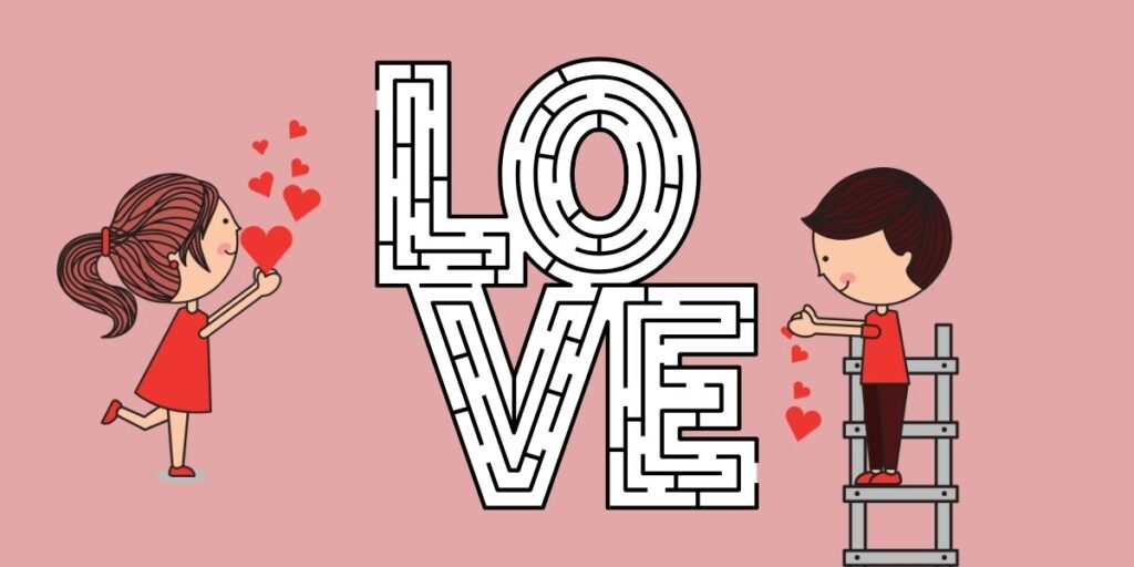 Visual and logic challenge with this love maze.