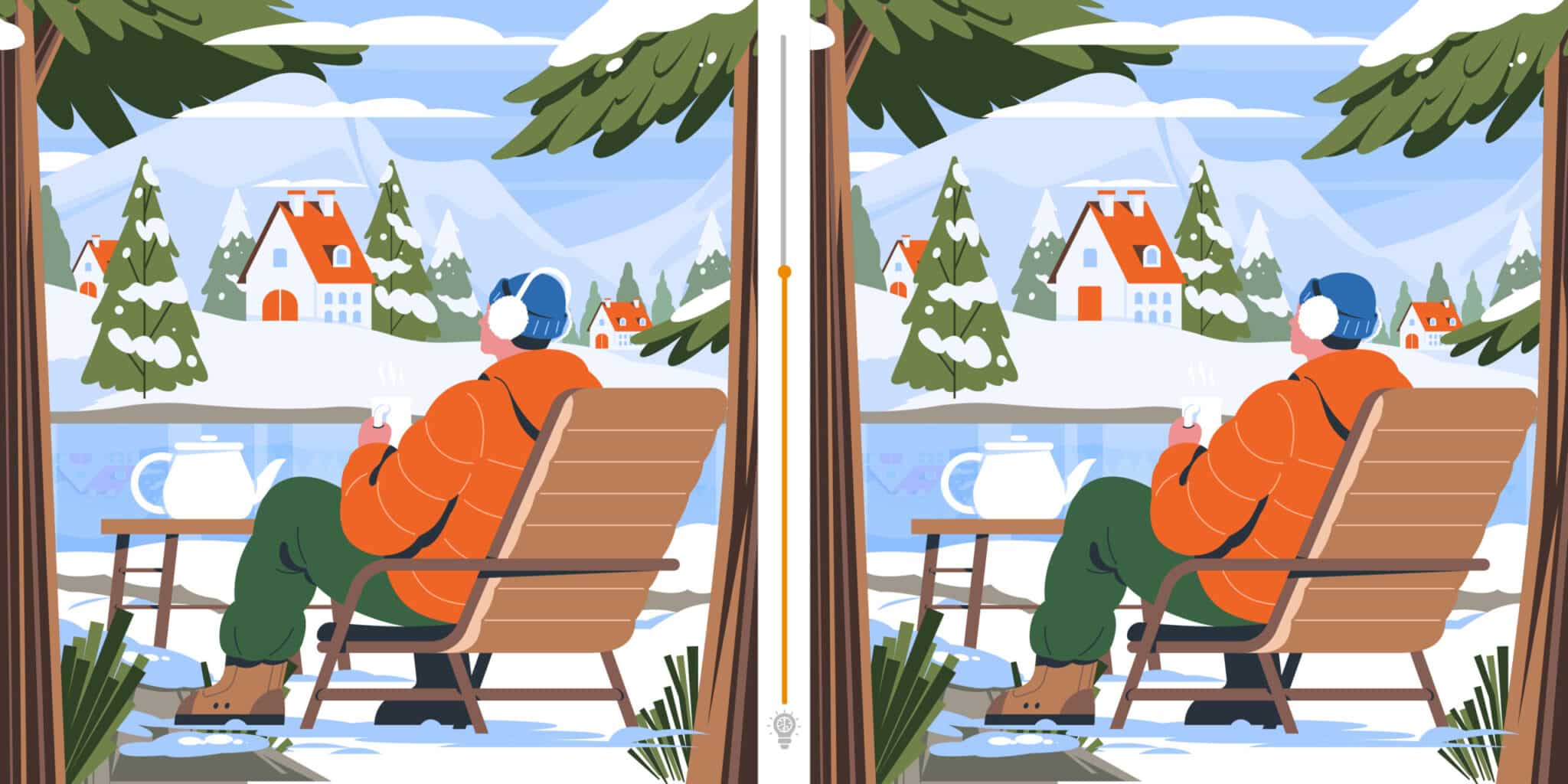 Find the 3 differences in this winter setting in less than 10 seconds!