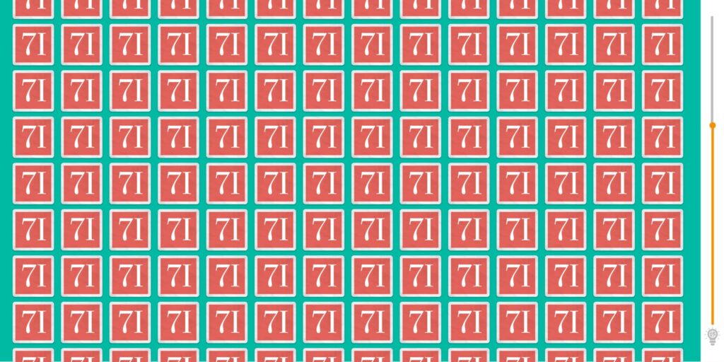 Visual riddle — prove you have perfect vision by finding the number 71 ...