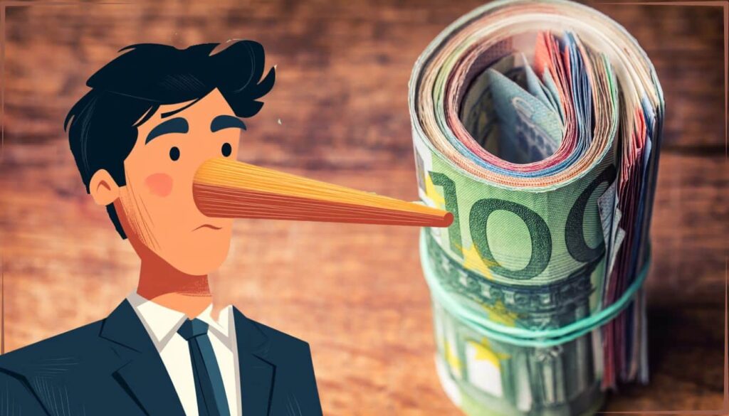 The movement of the fingers that reveals if someone is lying on the money